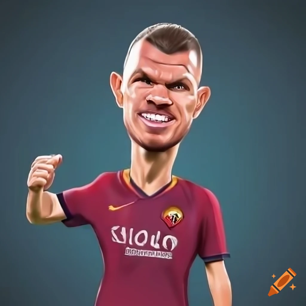 Caricature of edin dzeko in high definition on Craiyon