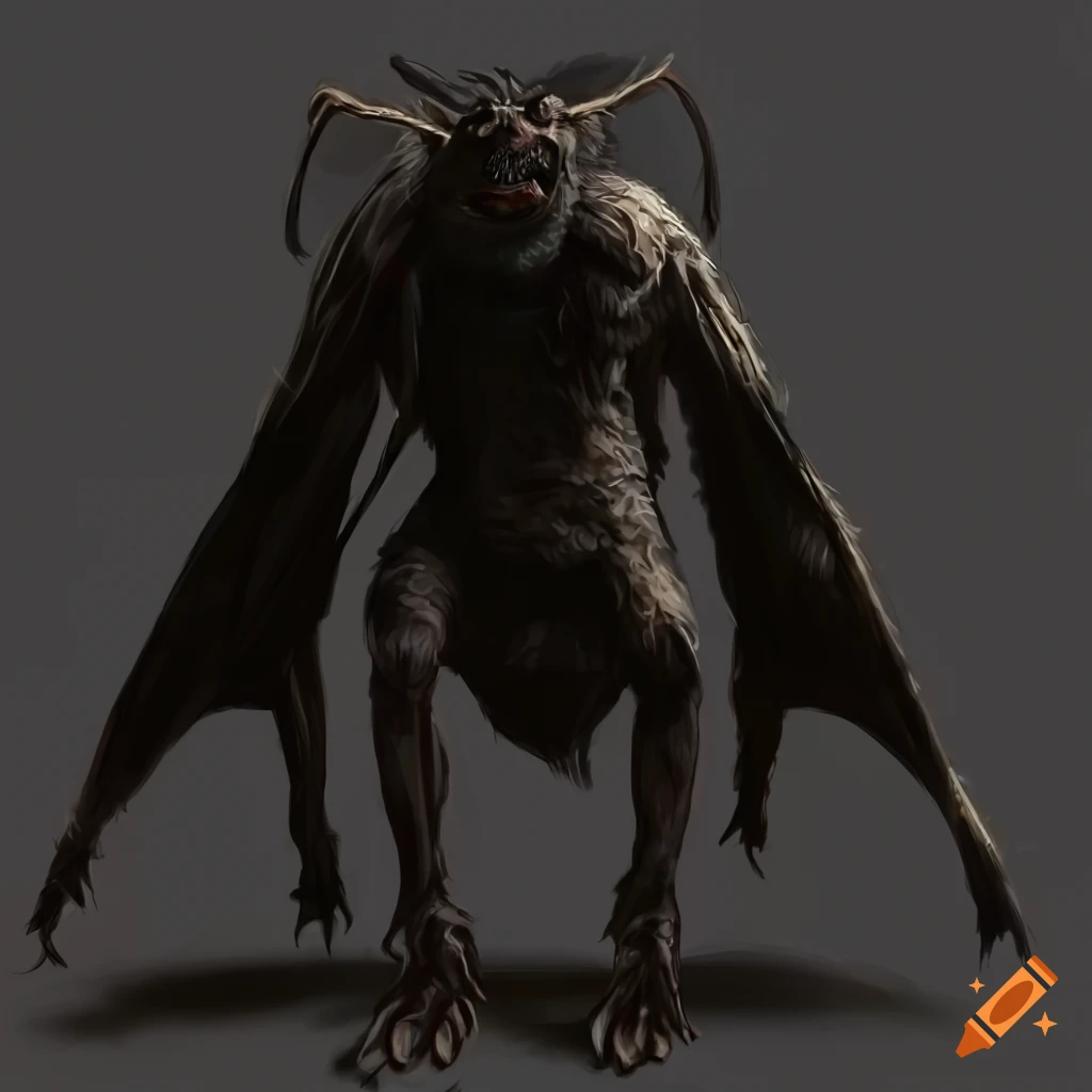 Realistic humanoid dark-haired moth on Craiyon