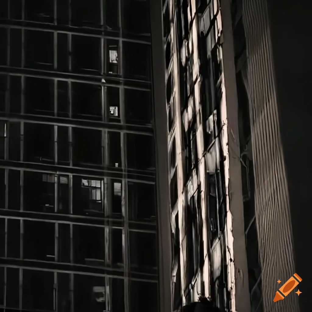 Night view from a high rise building window on Craiyon