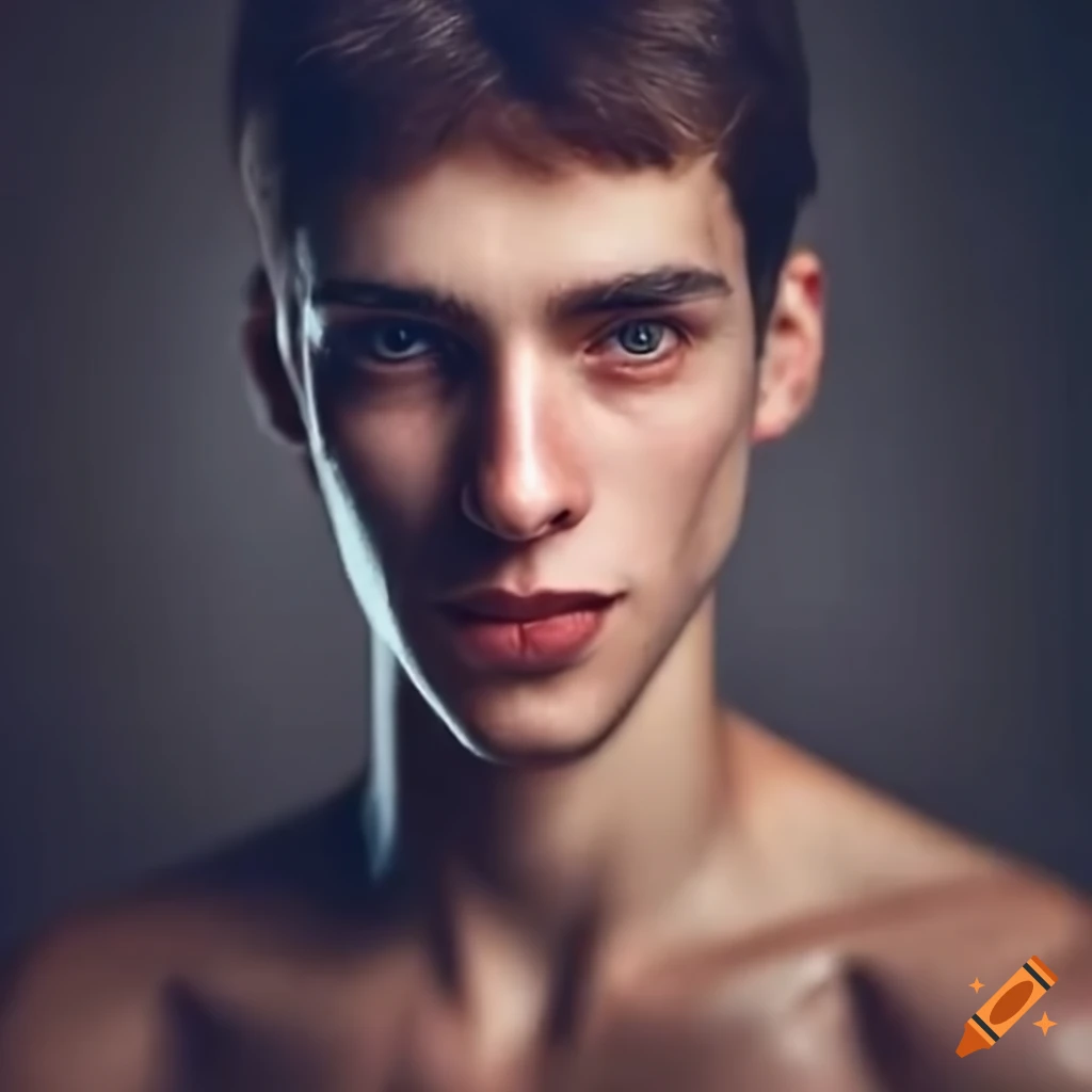 Man with a chiseled jawline facing the camera on Craiyon