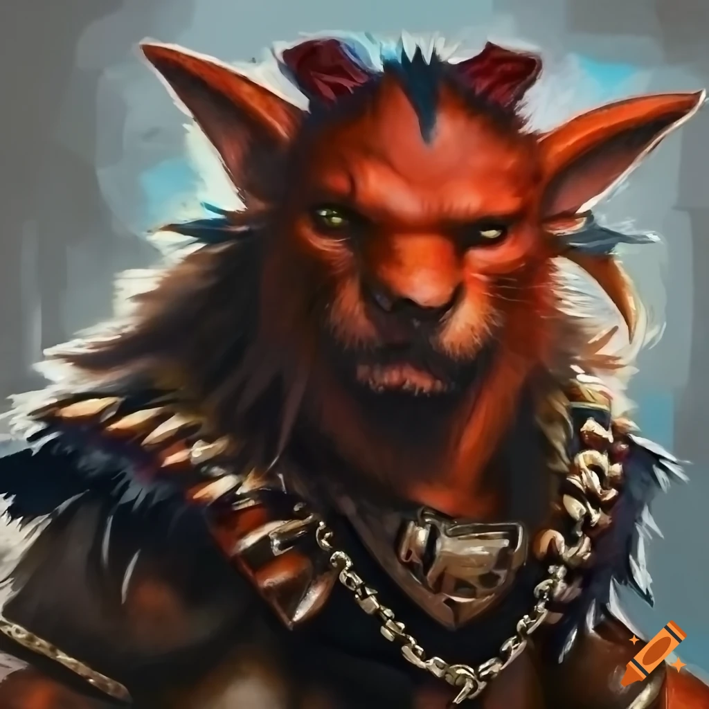 Male Bugbear character in Simon Bisley art style on Craiyon