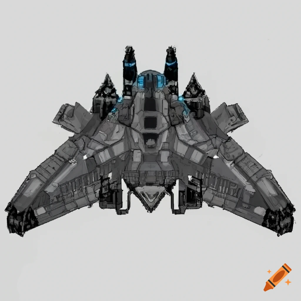 2d spaceship for top-down game design on Craiyon