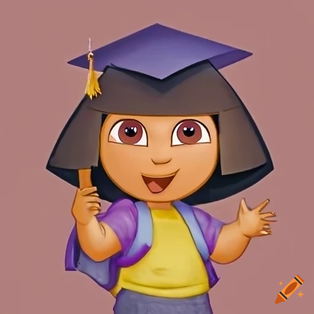 Dora as a graduate on Craiyon