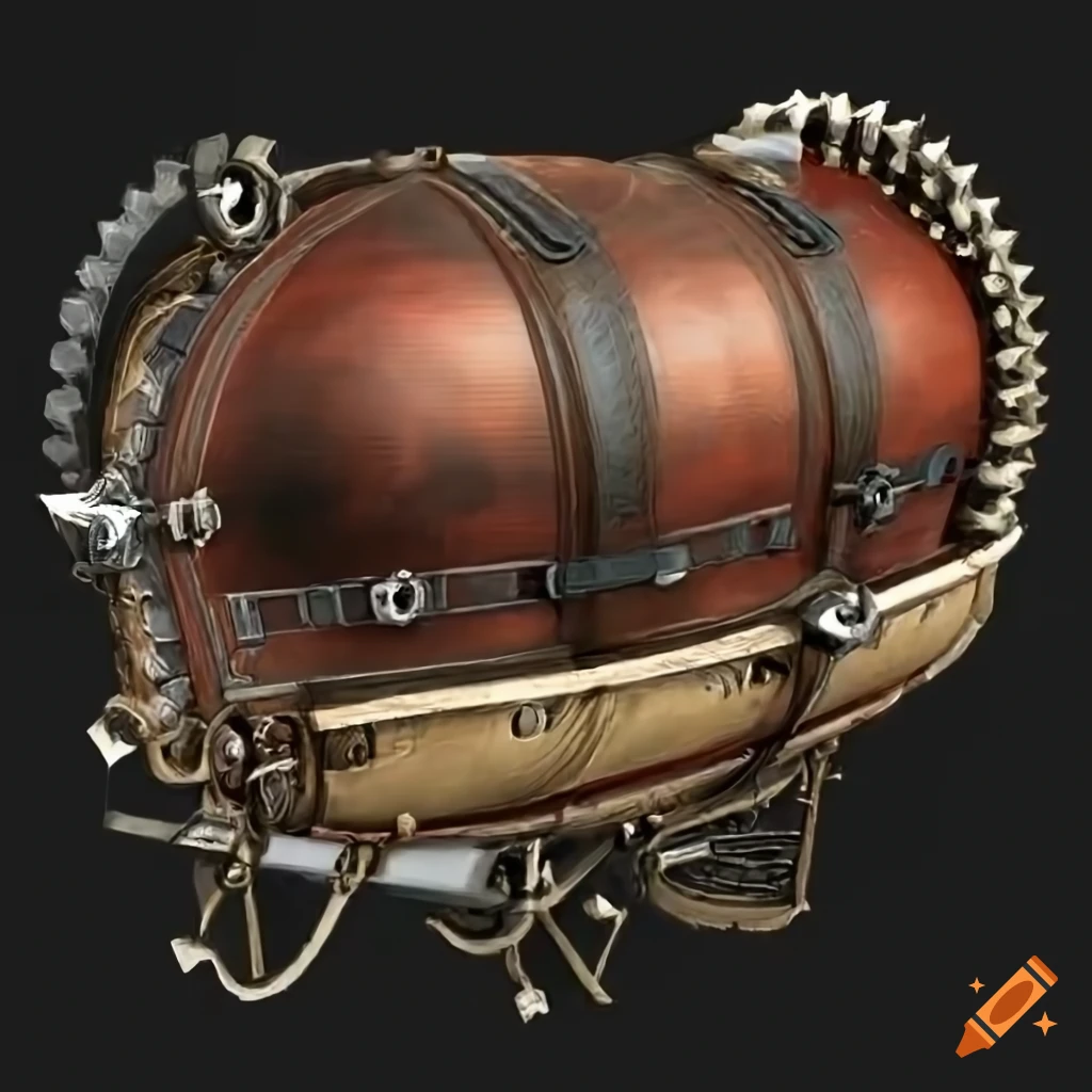 Intricately designed steampunk airship gear box on Craiyon