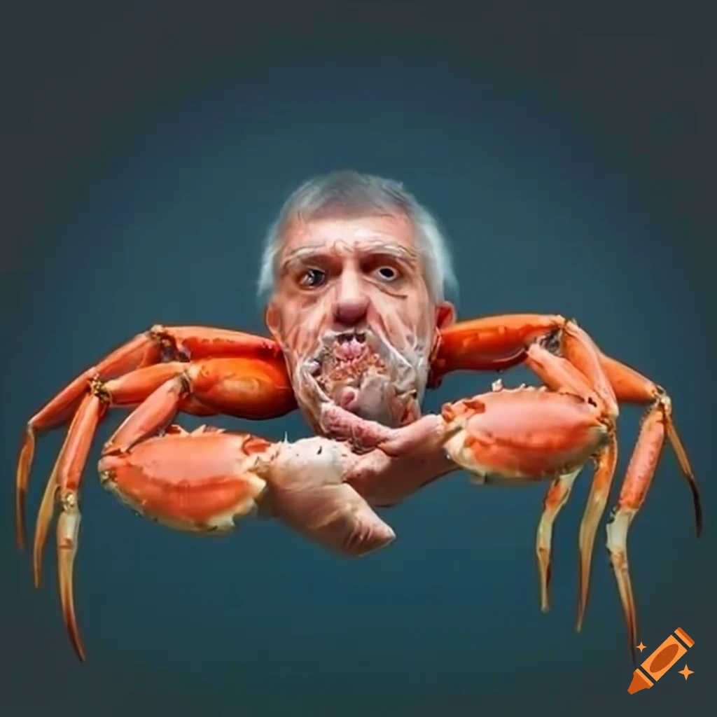 Man enjoying crab legs dish on Craiyon