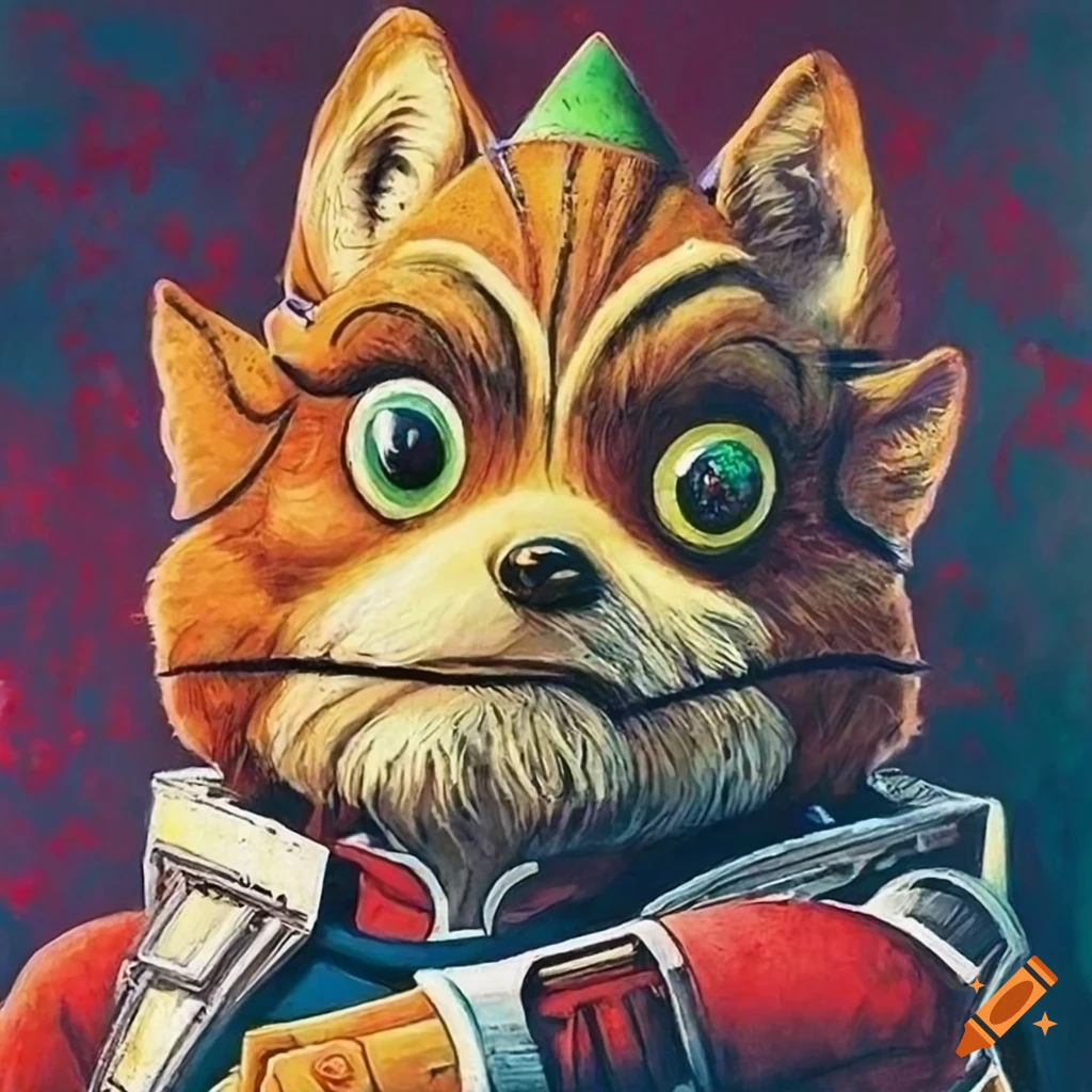Intricately detailed vintage star fox poster inspired by james gurney ...