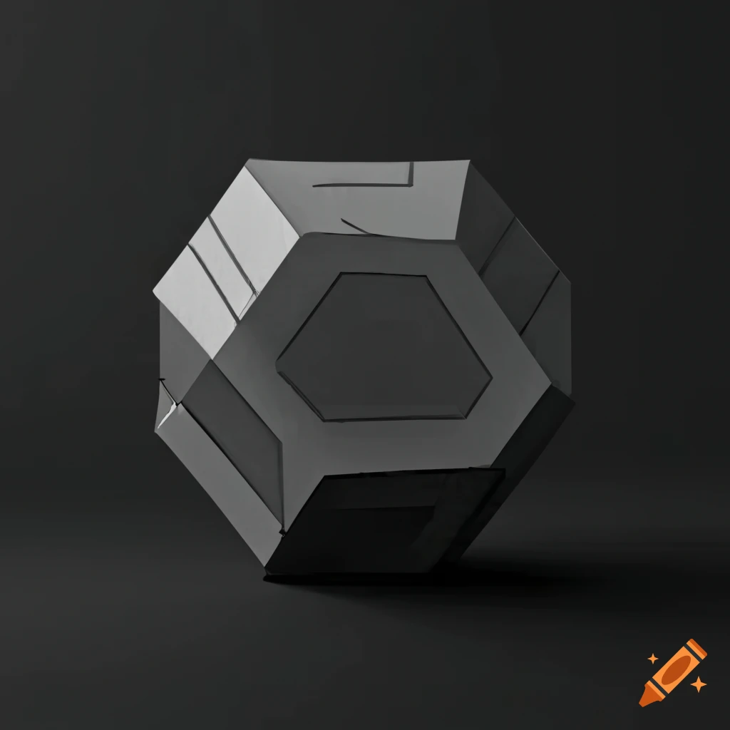 4D cube with intricate neural network architecture and metallic ...