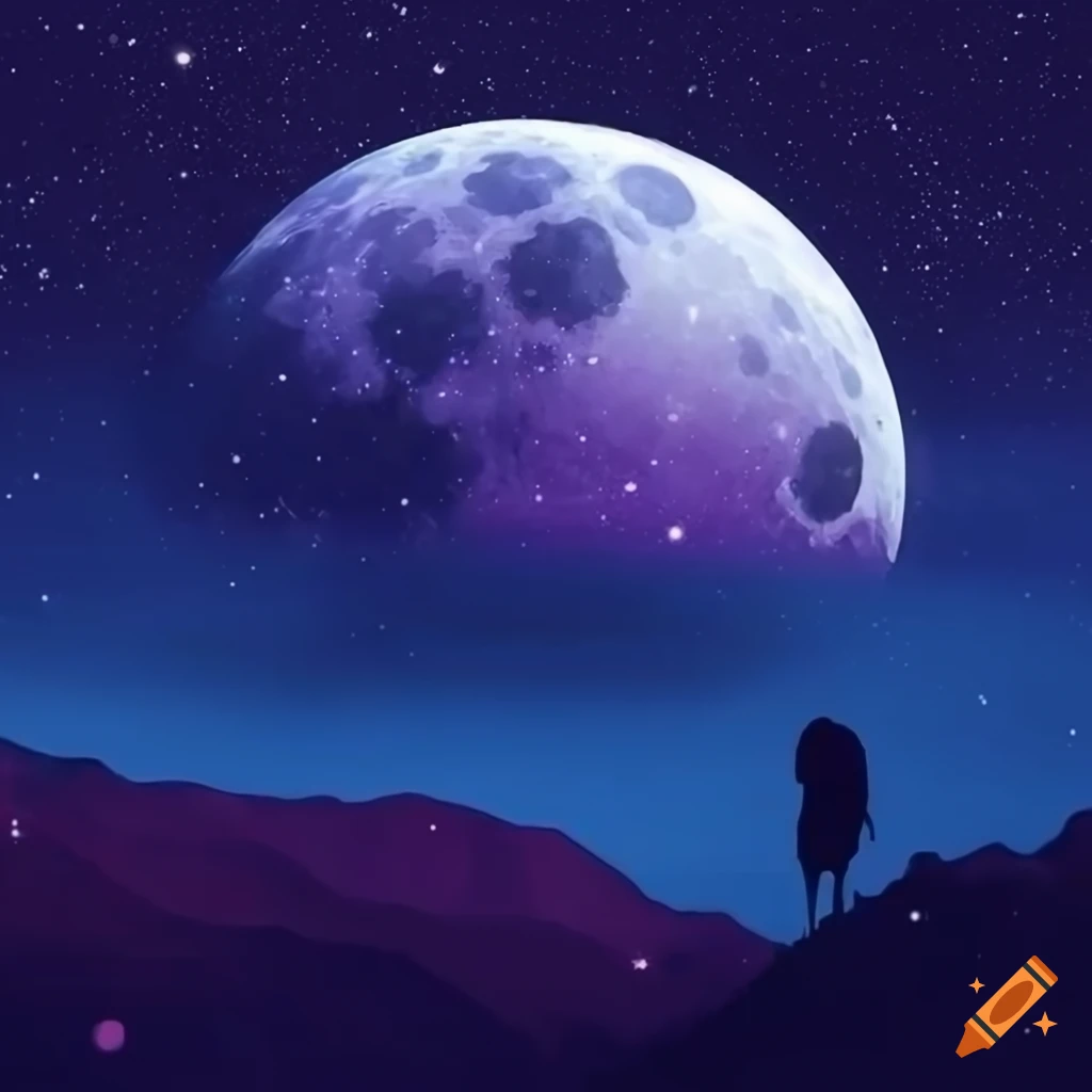 Moon and stars with music theme and warm colors on Craiyon