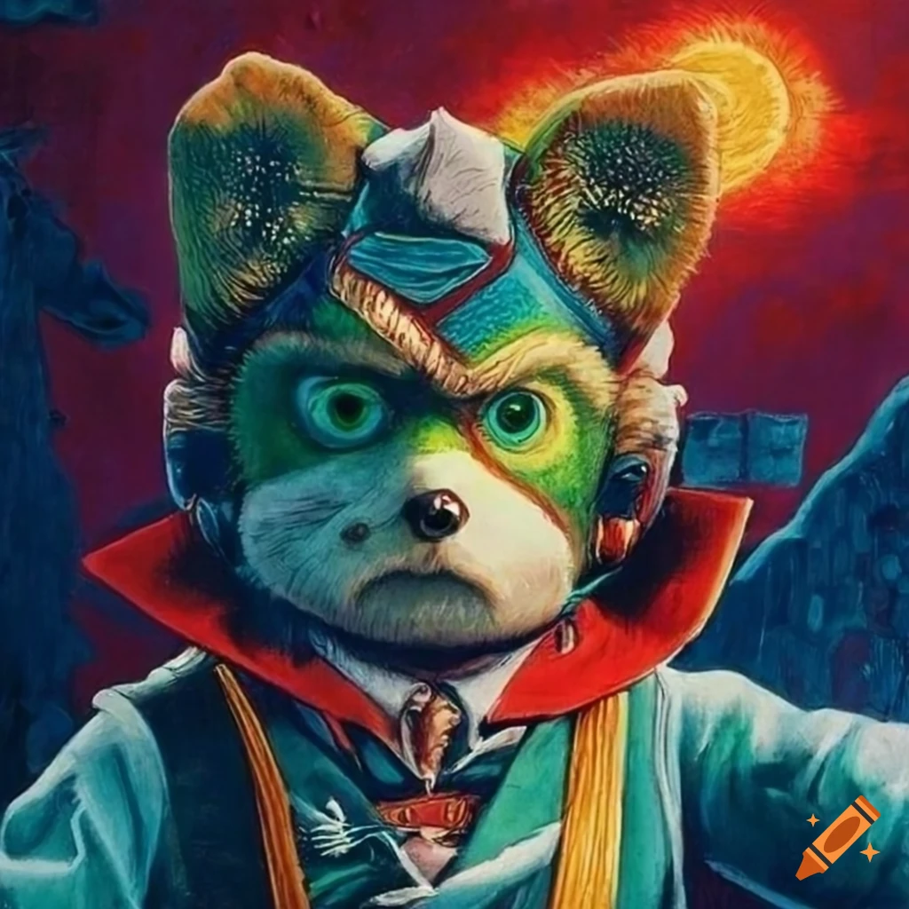 Intricate vintage star fox poster art with influences from james gurney ...