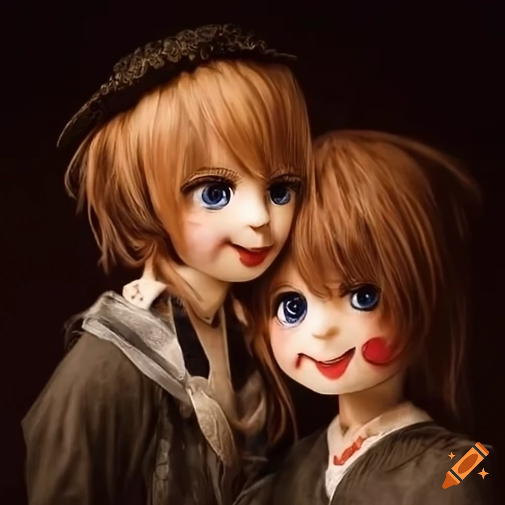 Cute vintage puppet couples from the 1800s on Craiyon