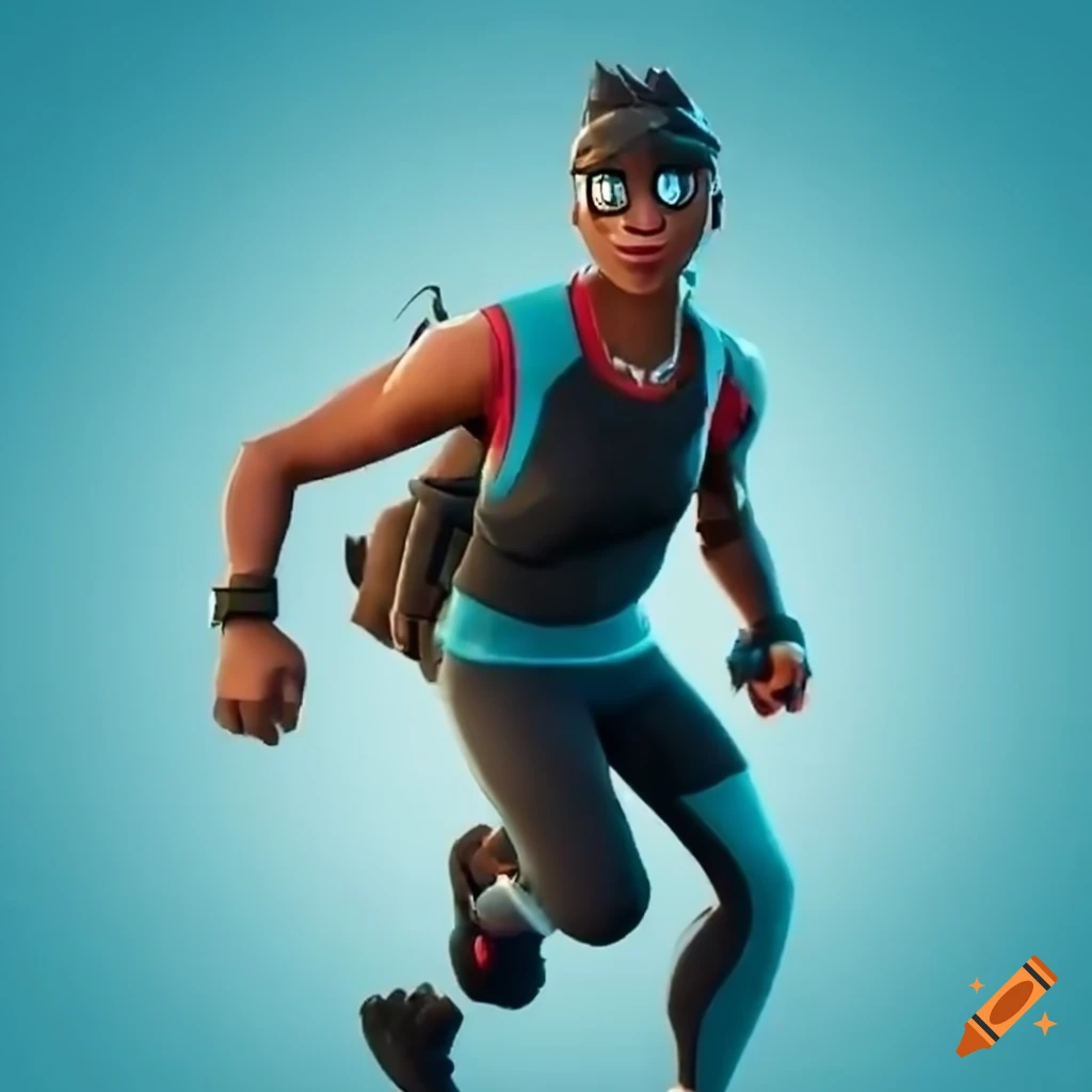 Fortnite player running in the game on Craiyon