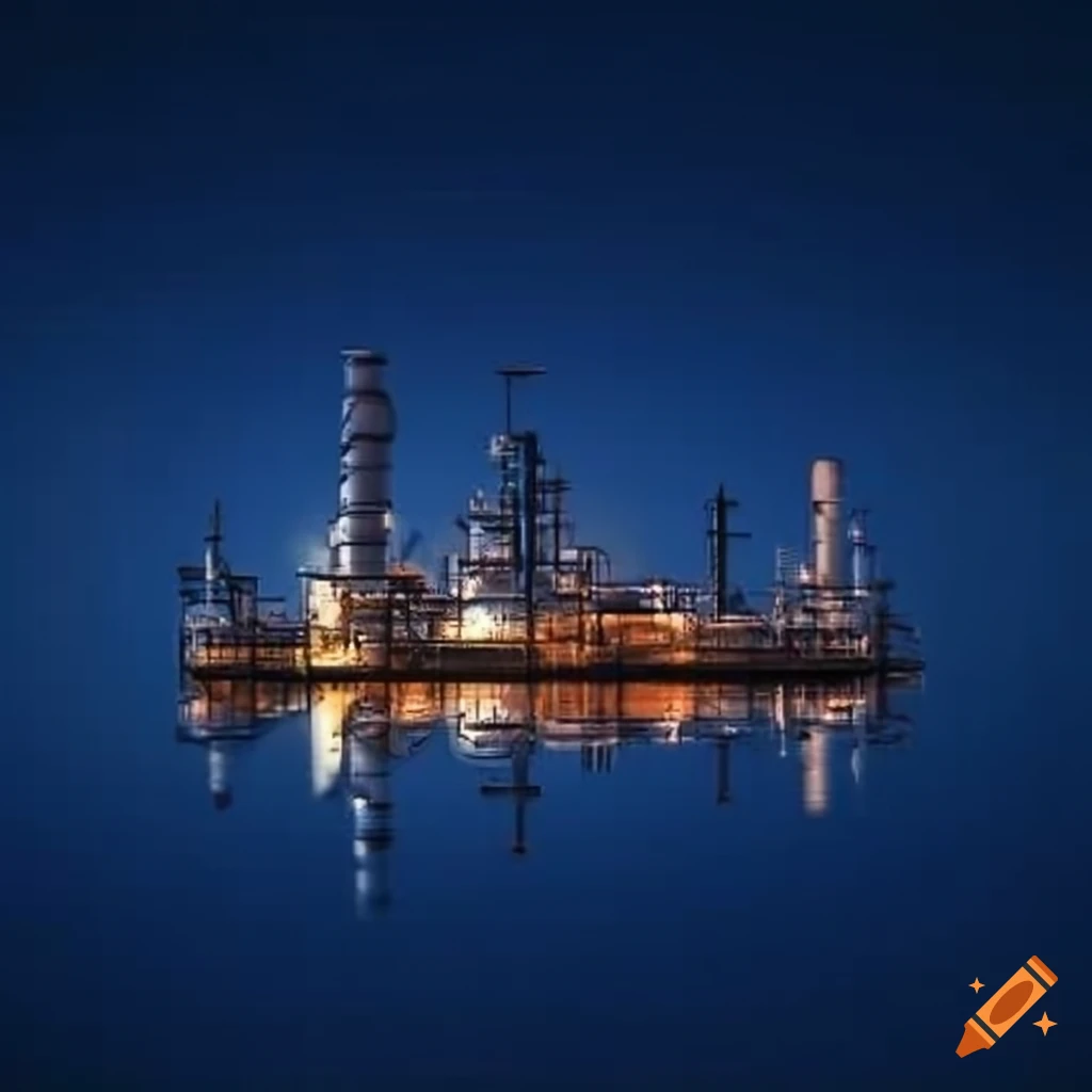 Minimalistic image of an oil refinery plant on Craiyon