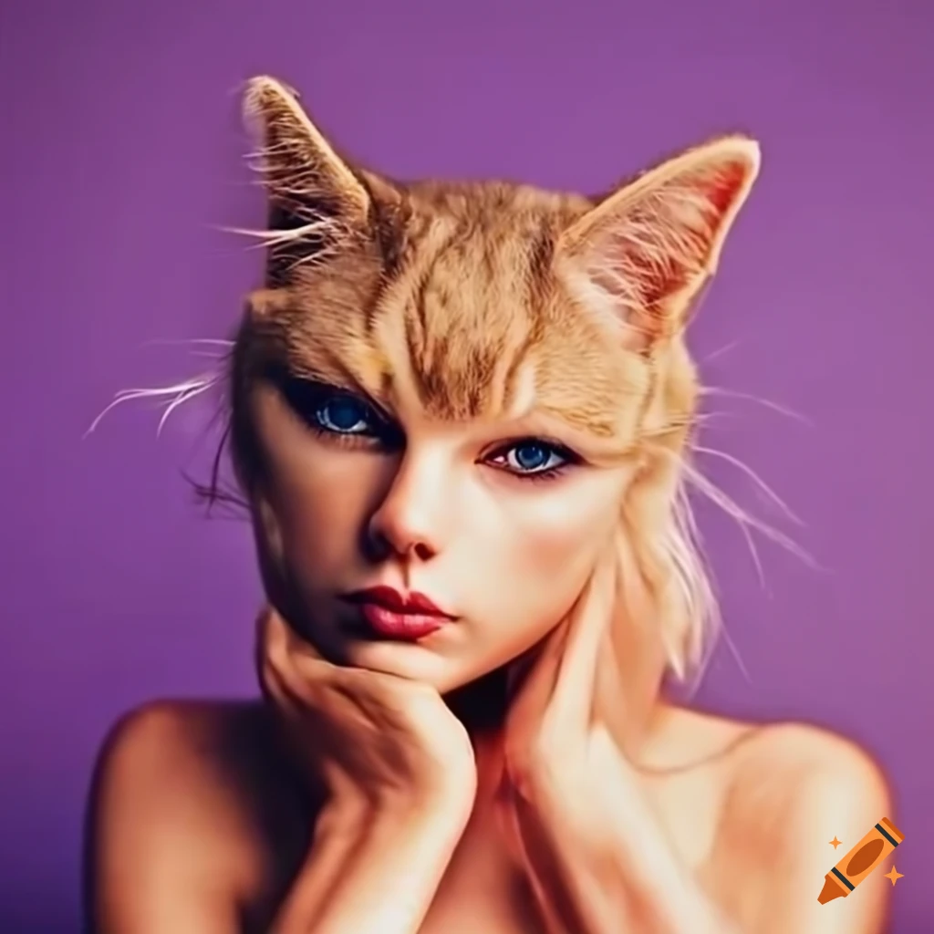 Taylor swift with her cats on Craiyon