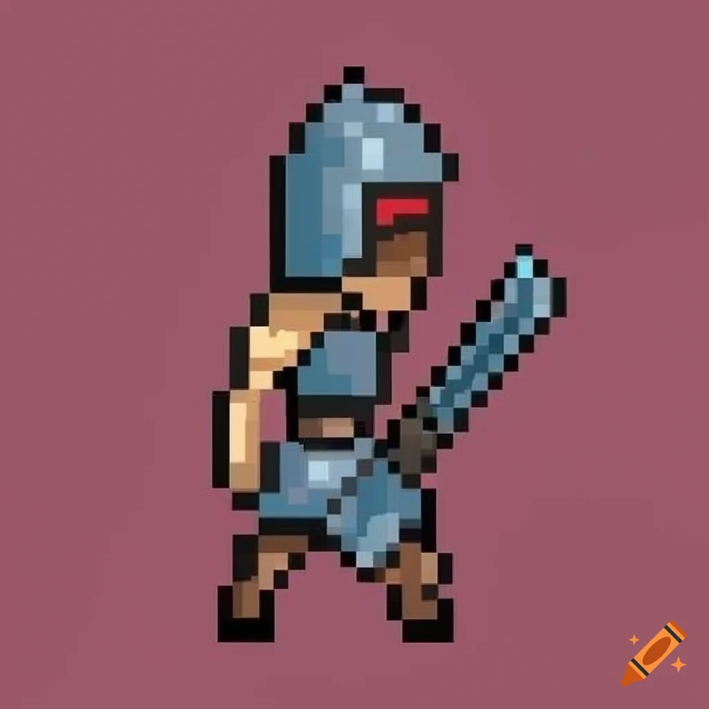 Pixel art warrior without weapons on Craiyon
