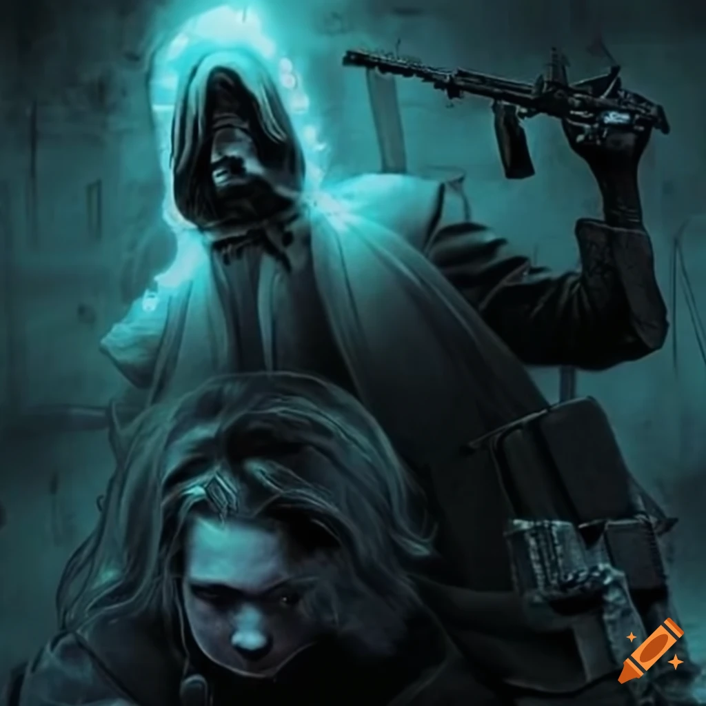 Ghost hunter in action on Craiyon