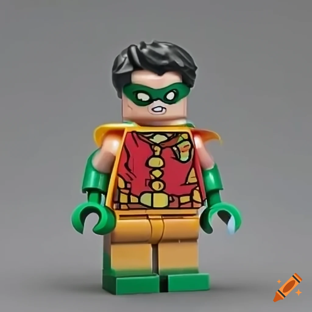 Lego robin dc minifigure inspired by christopher nolan on Craiyon
