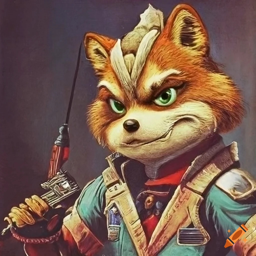 Intricate vintage star fox poster with detailed art on Craiyon