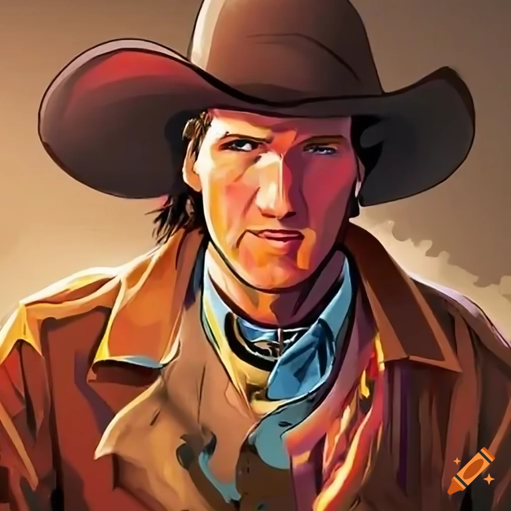 Tucker carlson in cowboy attire on Craiyon
