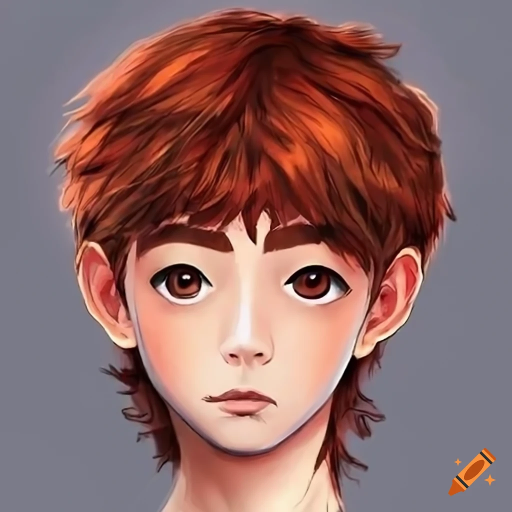 Portrait of a human male child with round face, cleft chin, and red ...