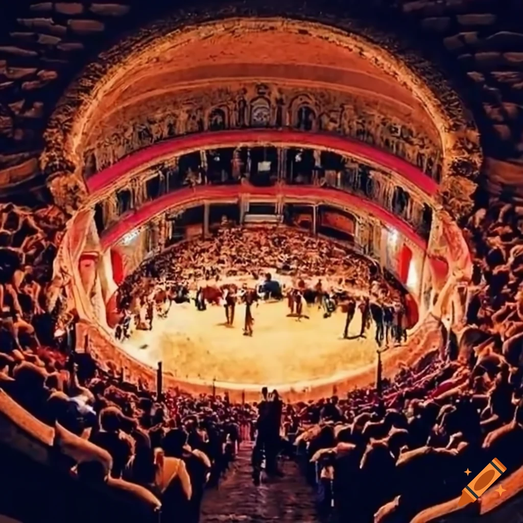 Tep-tdm machine in the center of nimes arenas on Craiyon