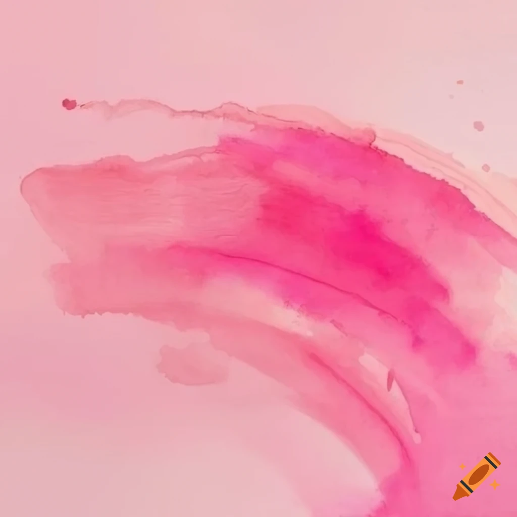 Pink watercolor painting with soft brush strokes on a plain background ...