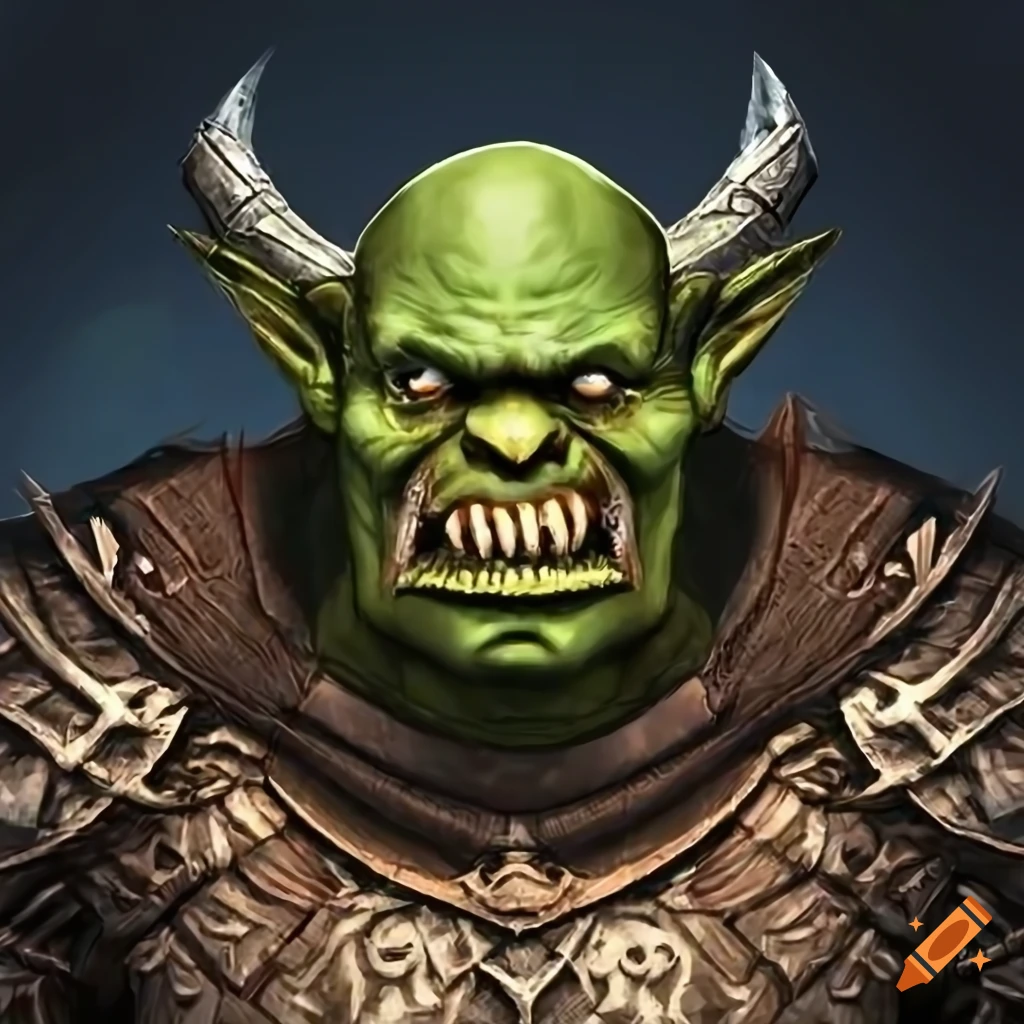 Elder scrolls orc character on Craiyon