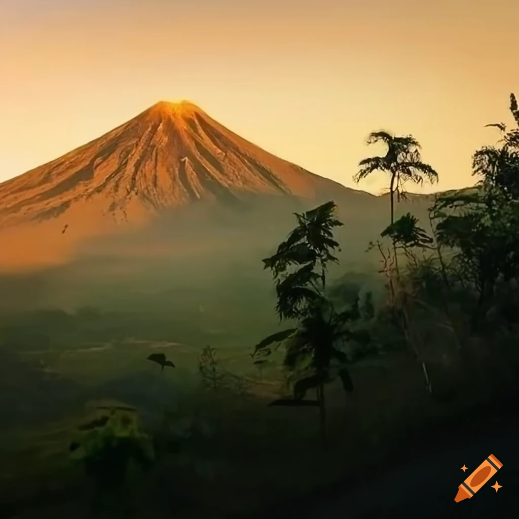 Kaliasin village on the slopes of mount merapi in central java on Craiyon
