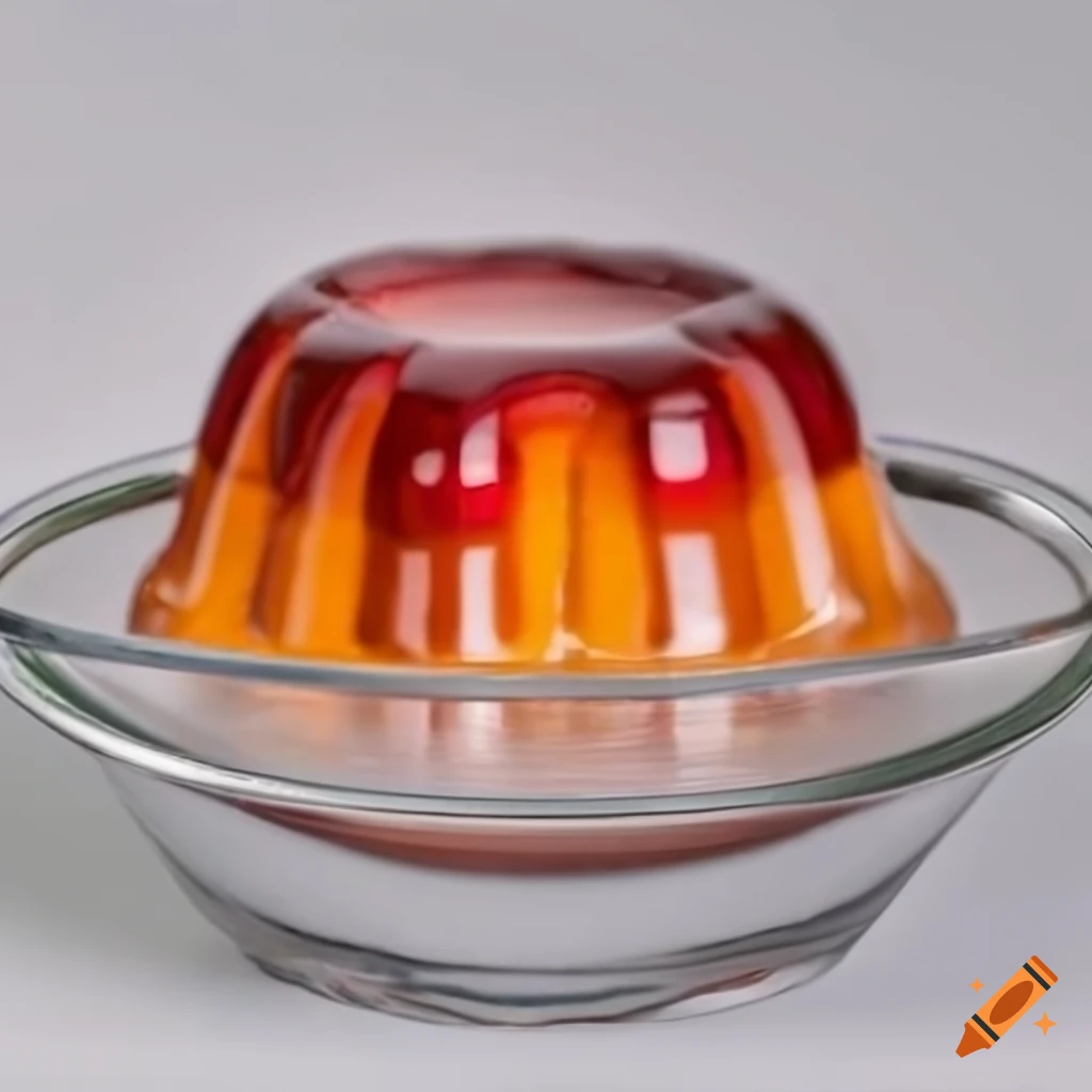 Jello in a bowl on a white background on Craiyon