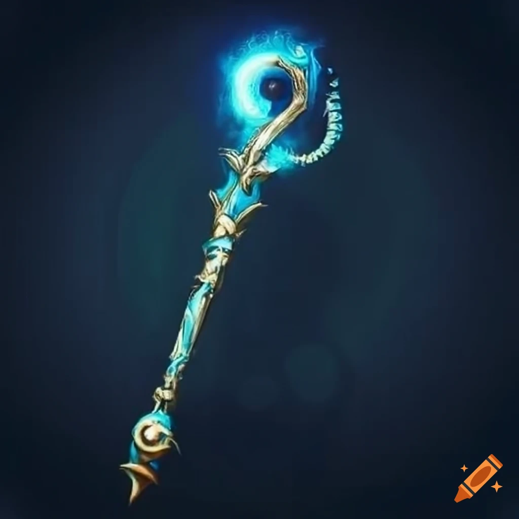Mythic staff with magical properties on Craiyon