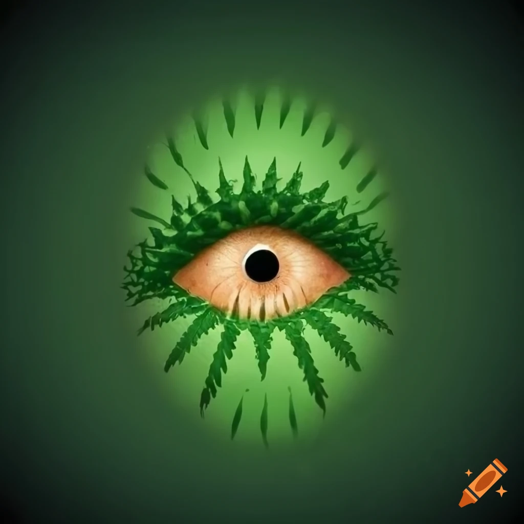 Eye with weed leaf inside on Craiyon