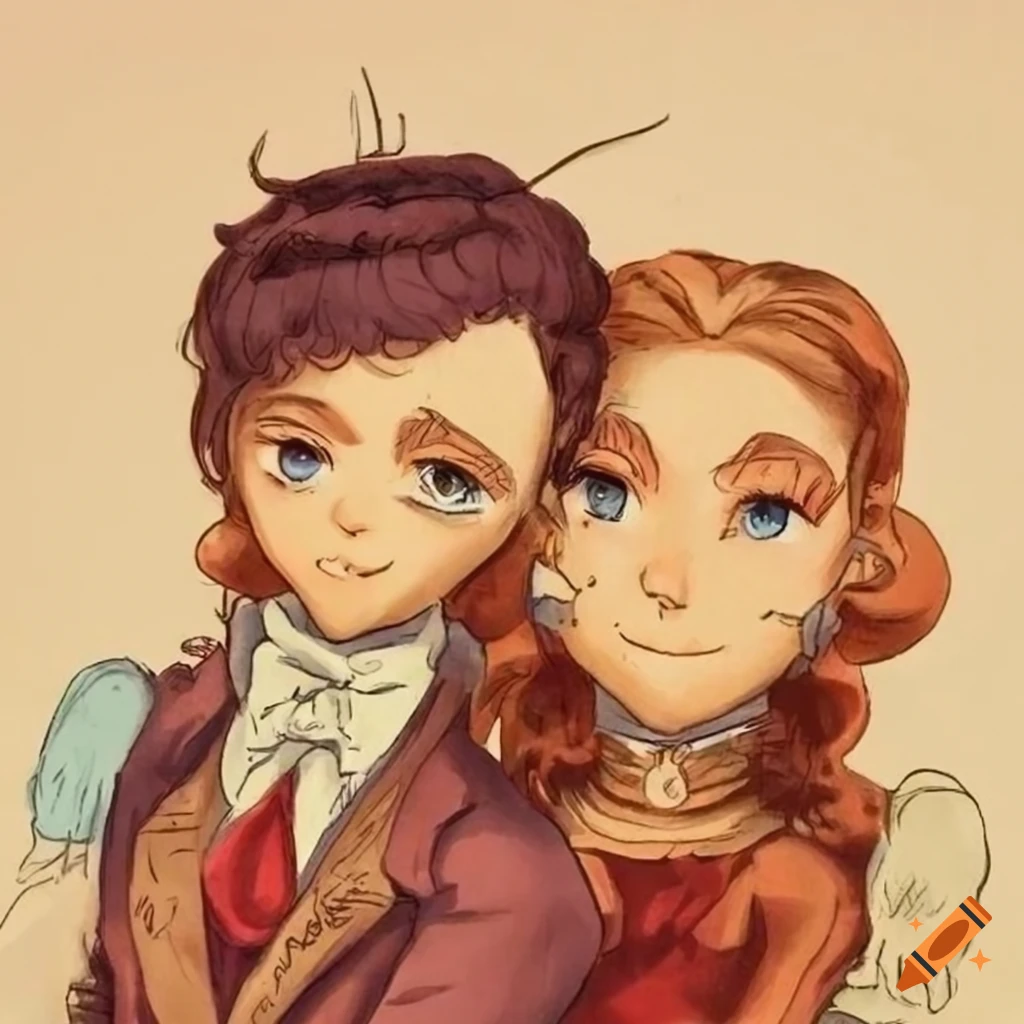 Mid-1800s London cartoon couples on Craiyon