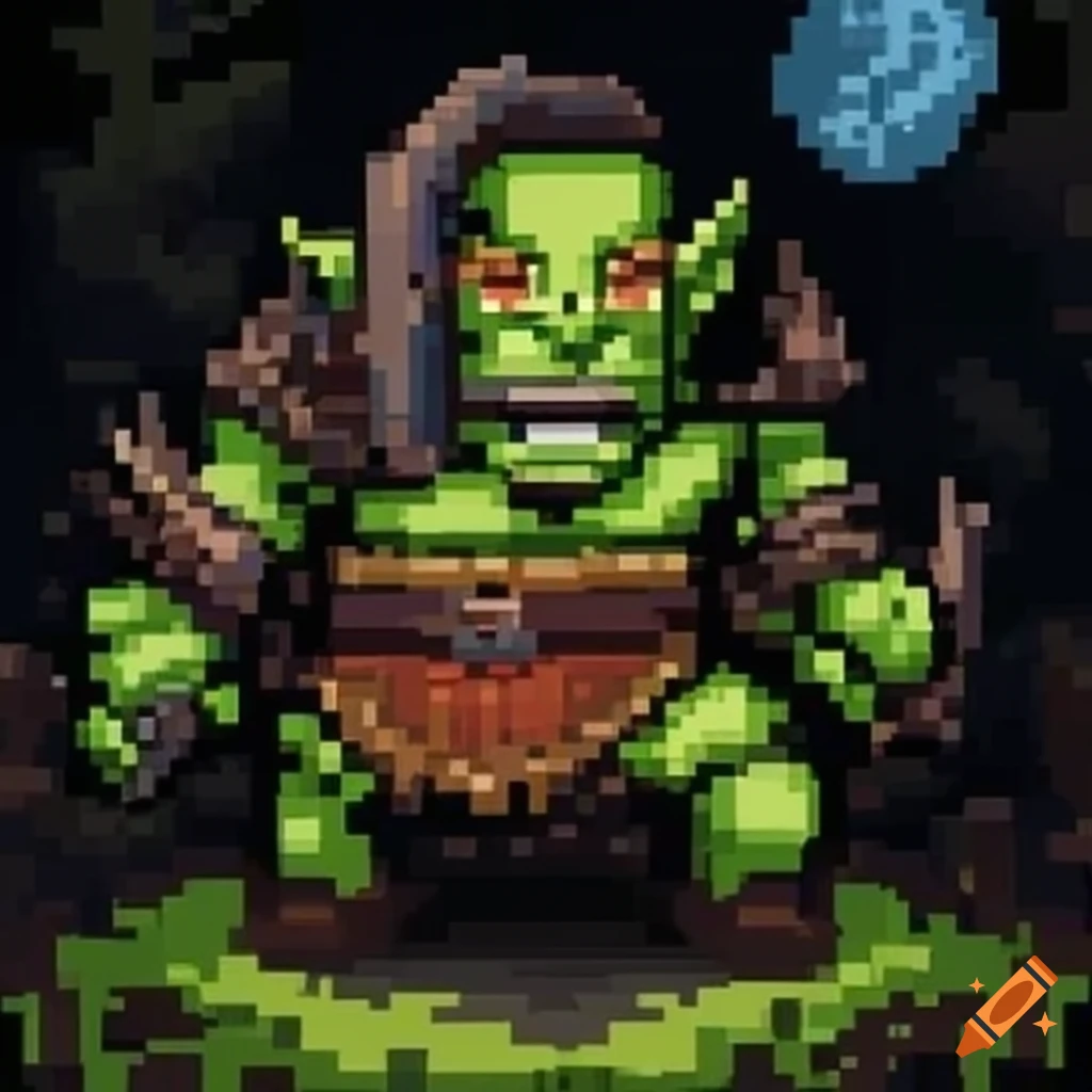 16 bit snes pixel art orc in jrpg style on Craiyon