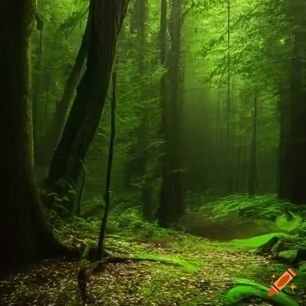 Forest rain on Craiyon