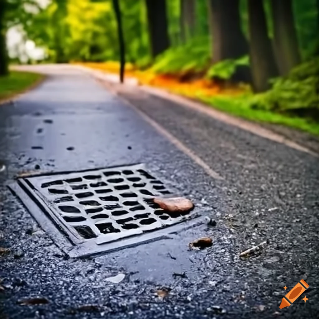Curbside storm drain on Craiyon