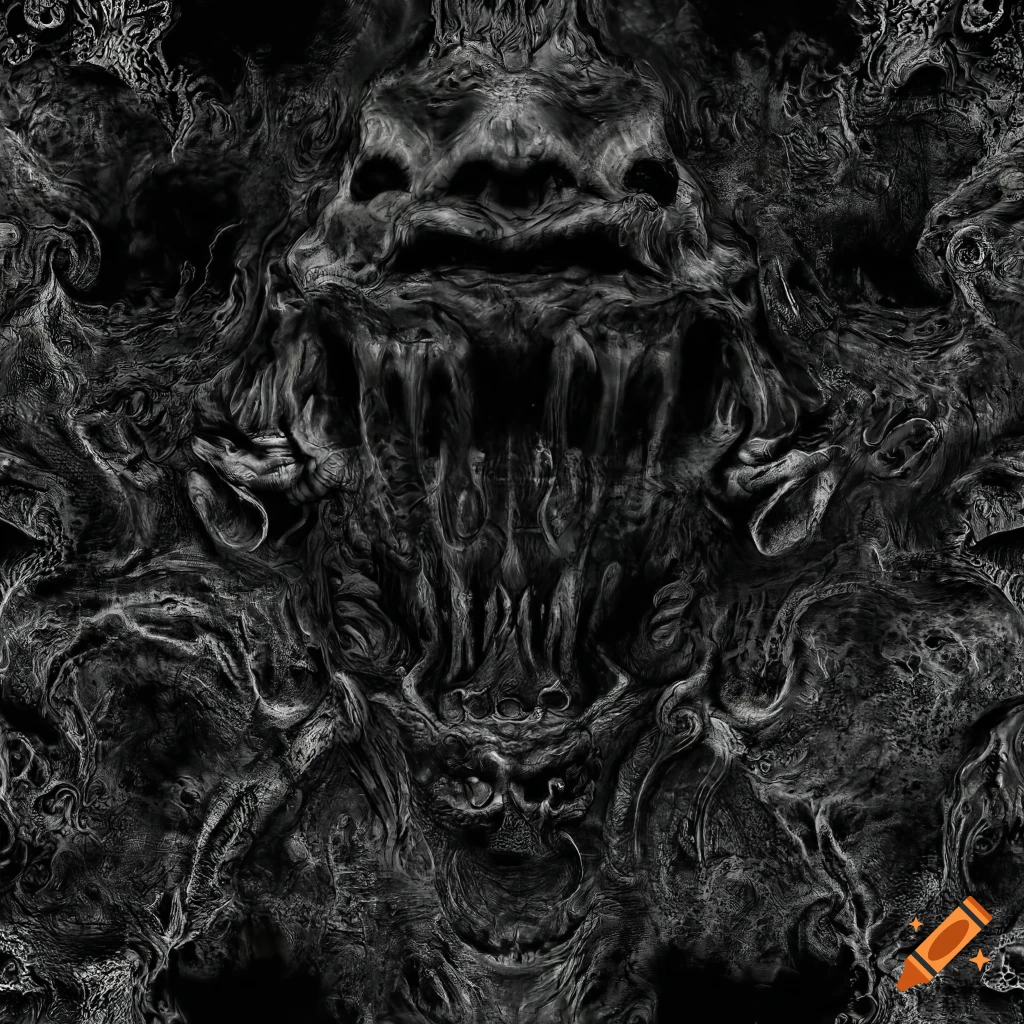Seamless black and white alpha map creature texture in a Lovecraftian ...