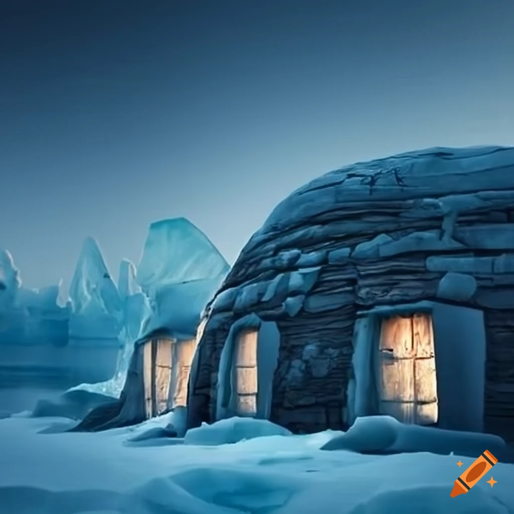 Ancient ice huts on Craiyon