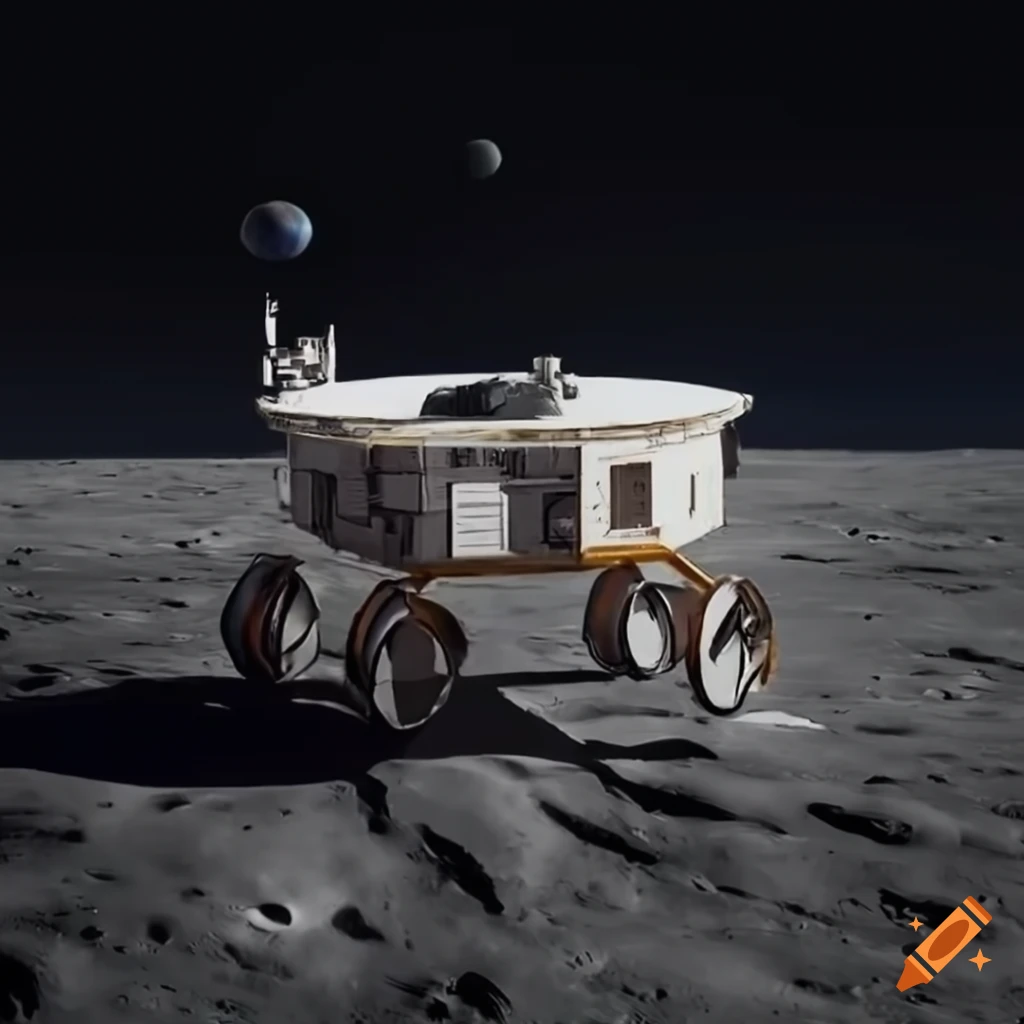 Realistic crewed lunar rover on the moon's surface on Craiyon