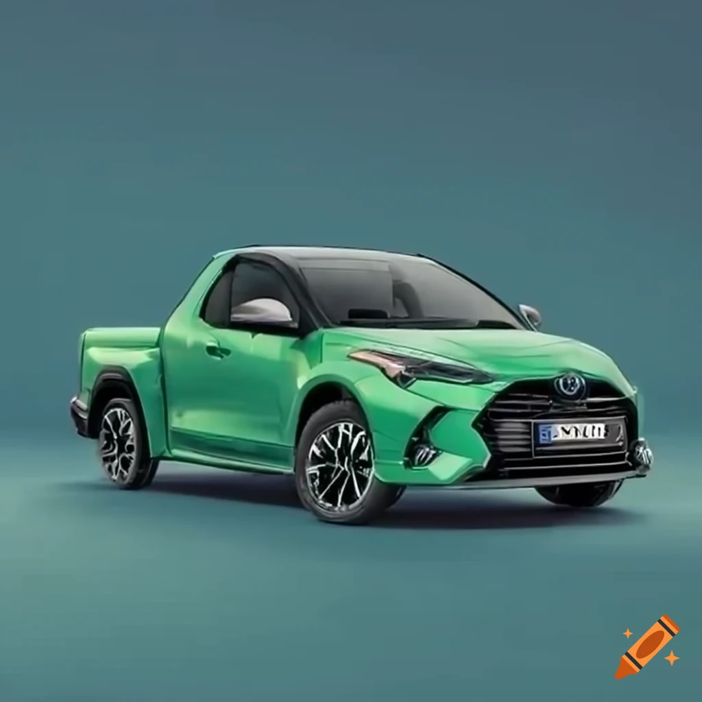 2023 Toyota Yaris Single Cab Ute in green color on Craiyon