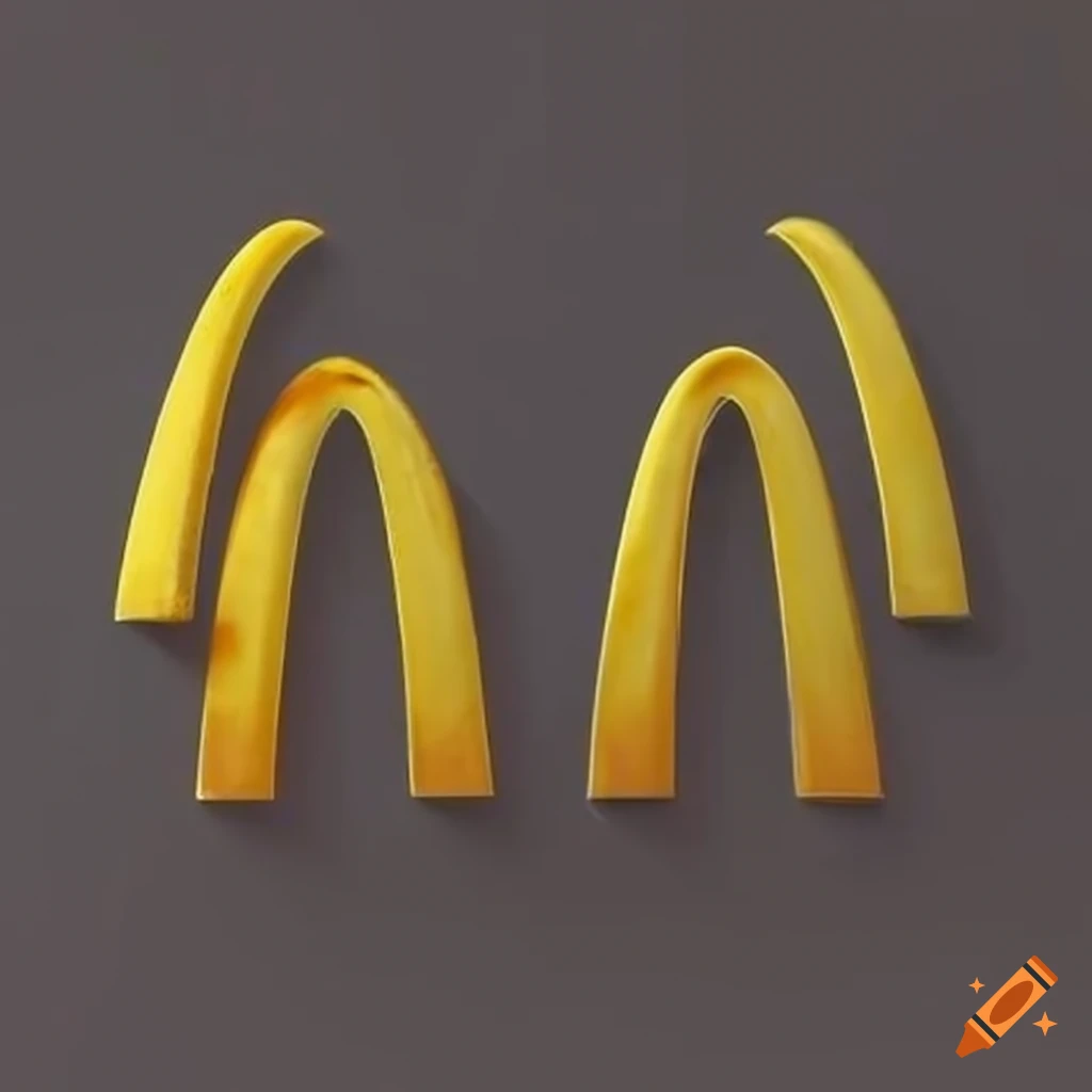 Creative mcdonald's logo made from golden fries on Craiyon