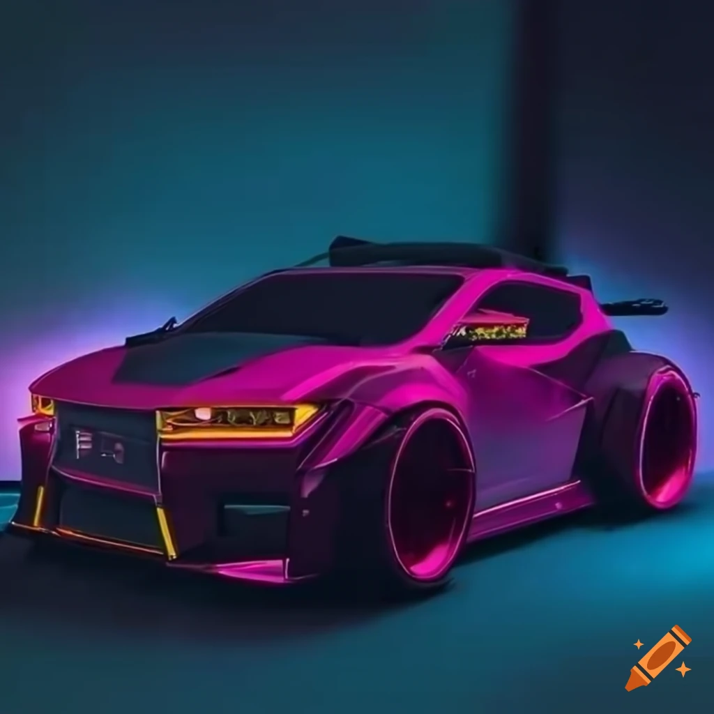Customized de tomaso pantera in a futuristic cyberpunk style on Craiyon