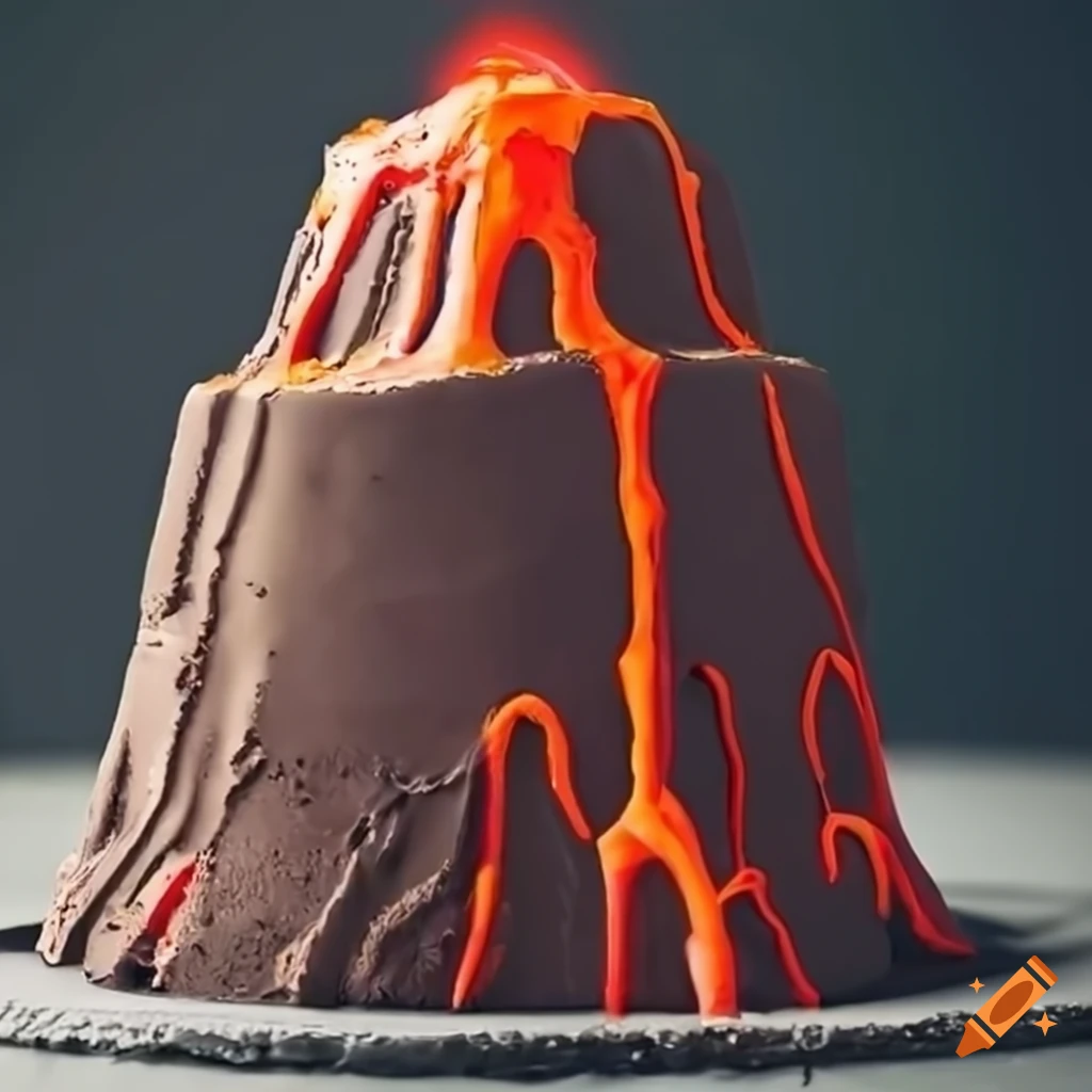 Volcano style cake - one layer on Craiyon