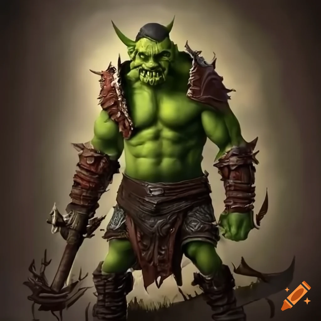 Elder scroll orc ready for battle on Craiyon