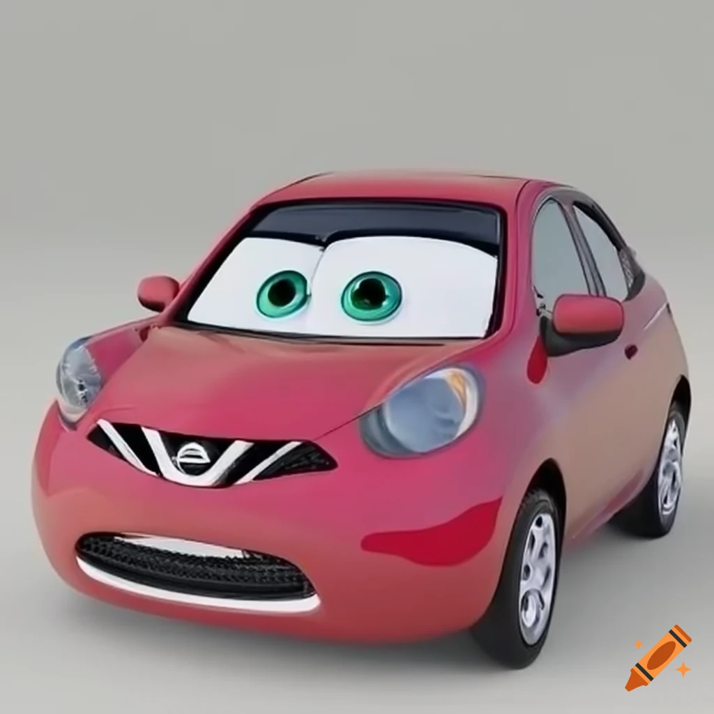 Nissan Micra character from Pixar's Cars movie on Craiyon