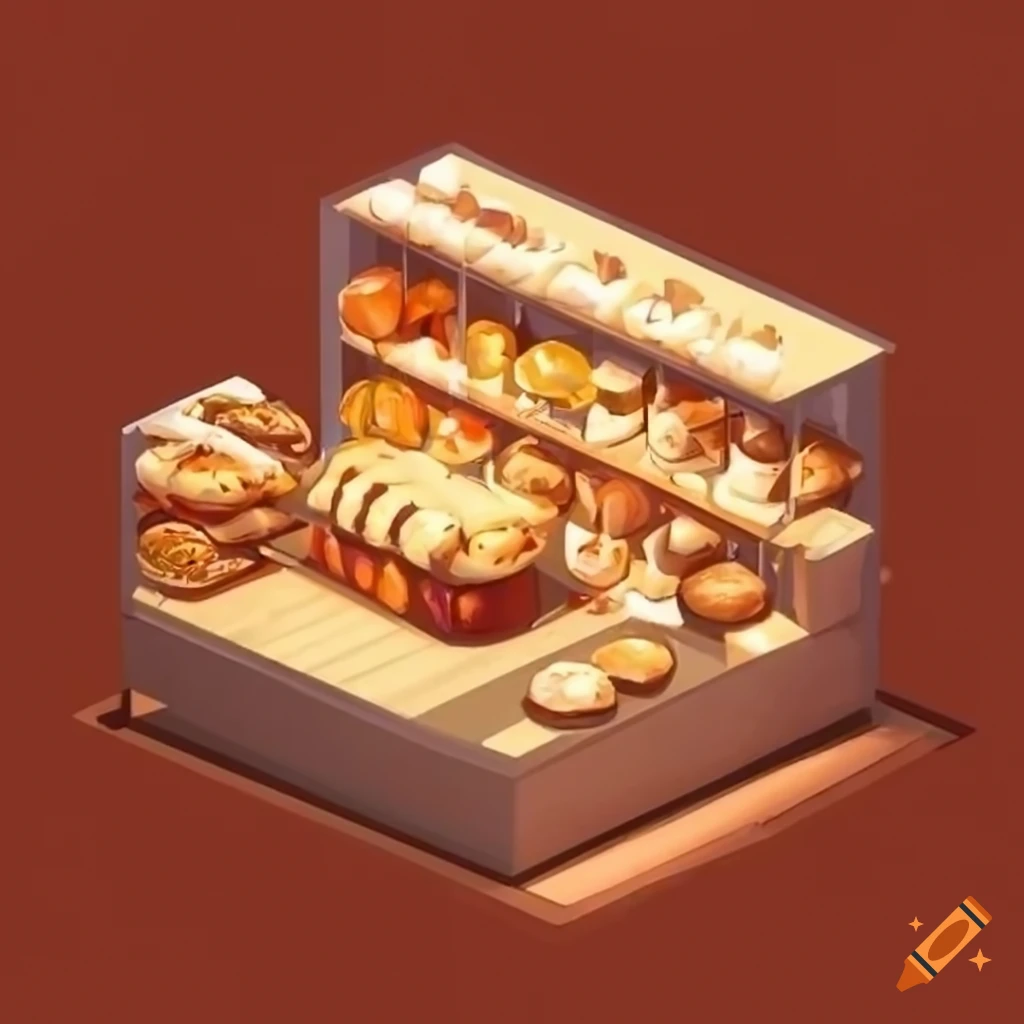 Isometric cube bakery interior on Craiyon