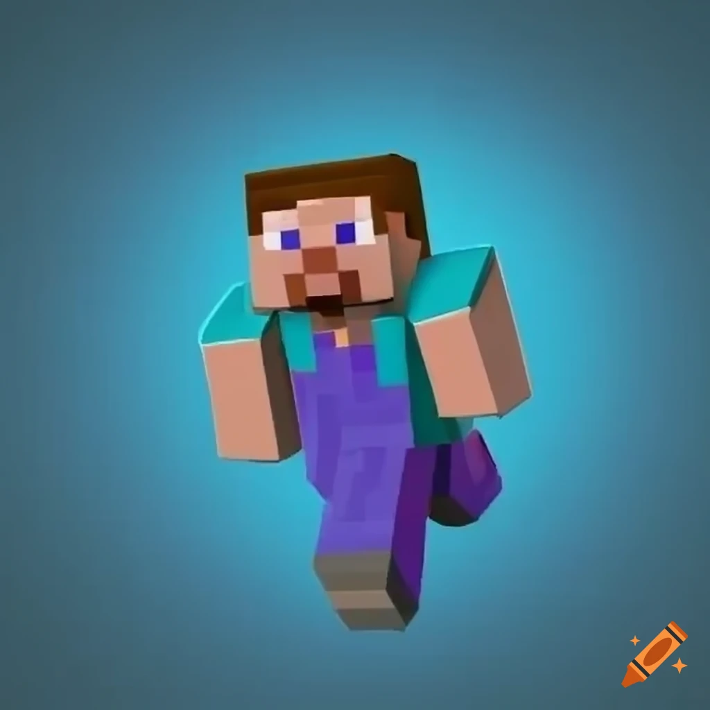 Detailed jump animation of minecraft steve on Craiyon
