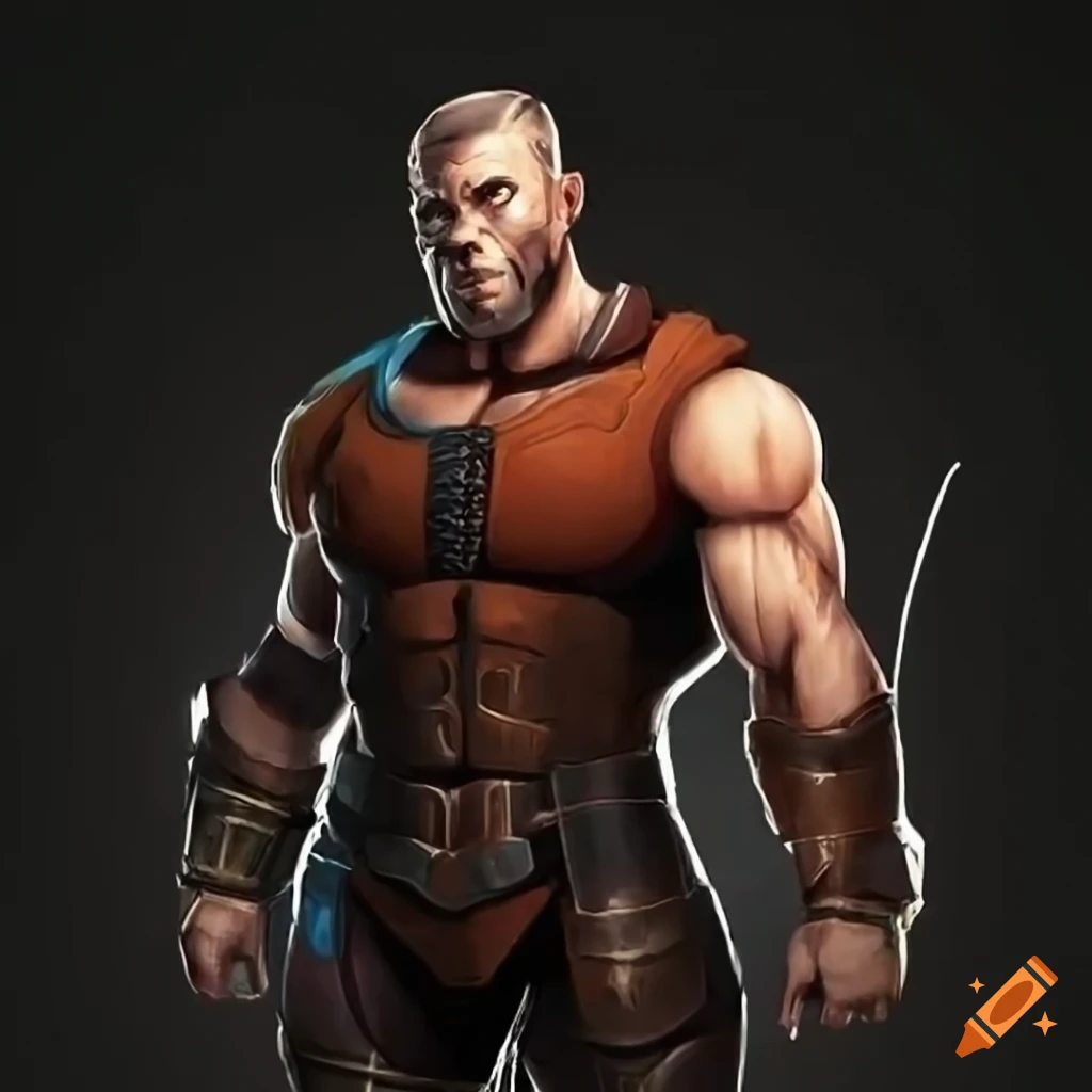 Strong man in armor on Craiyon