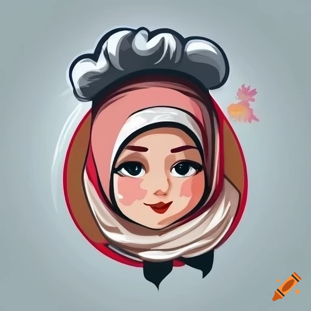 Muslim girl chef logo on Craiyon