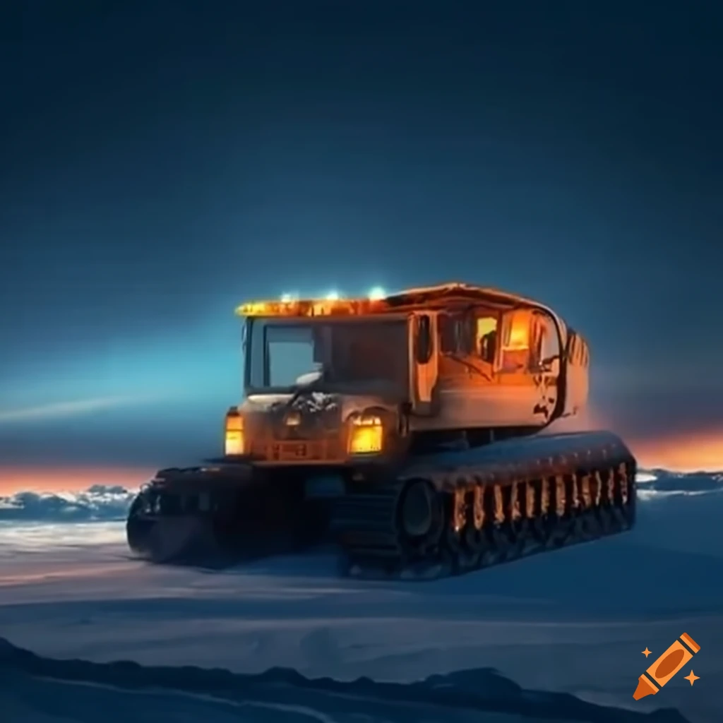 Construction workers with snow vehicles on site on Craiyon