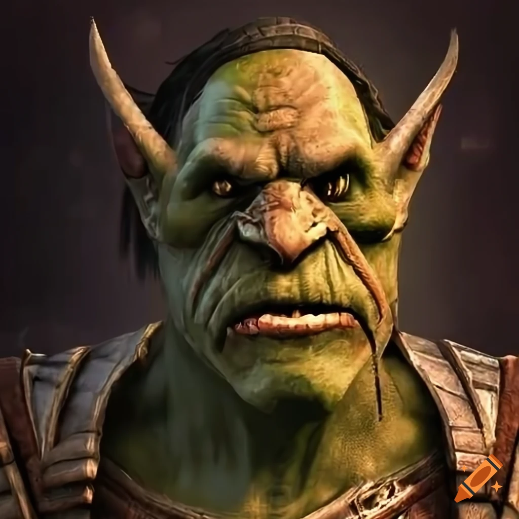 Elder scrolls orc character on Craiyon