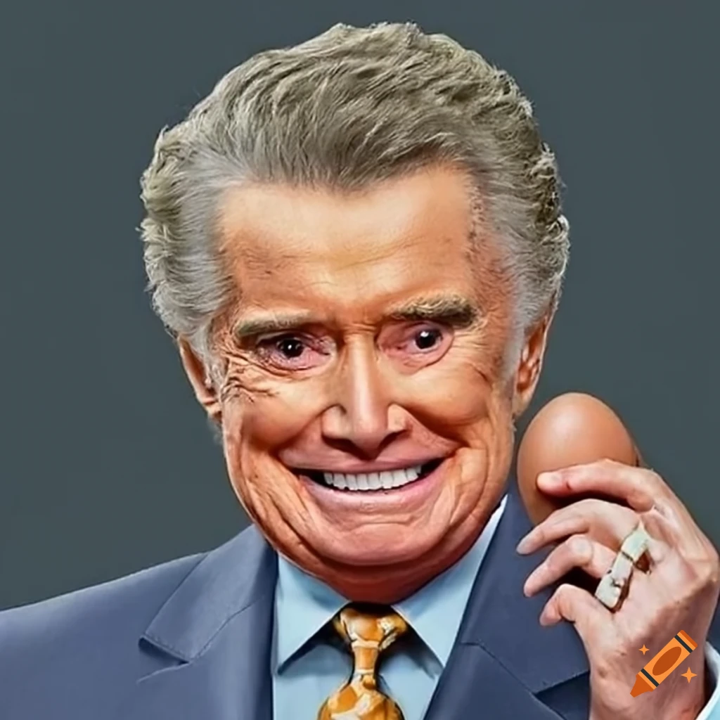 Regis philbin's face digitally imposed on an egg on Craiyon